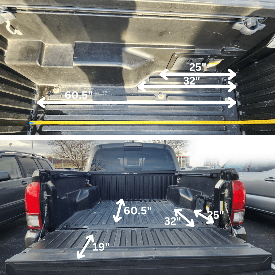 Toyota Tacoma Bed Dimensions (3rd Generation Short Bed) - Pawsitively ...